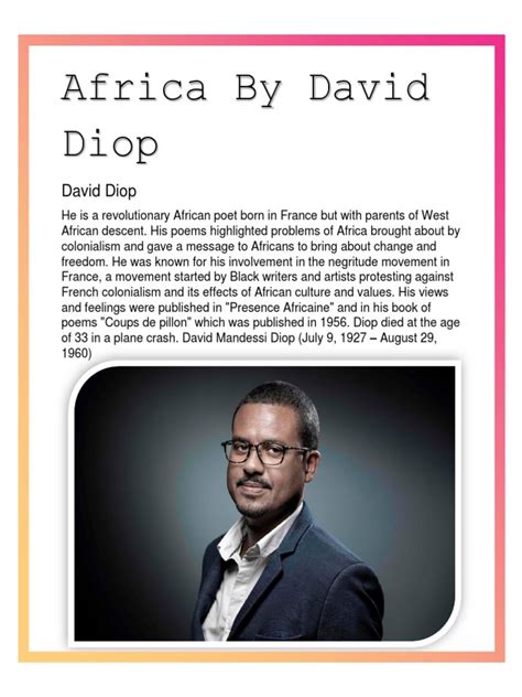 Africas Call To Rise An Analysis Of David Diops Poem Africa My Africa Pdf Slavery