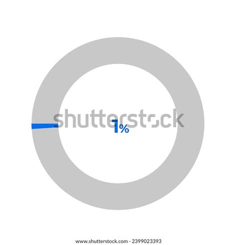 1 Percent Pie Chart Outline Stroke Stock Vector Royalty Free