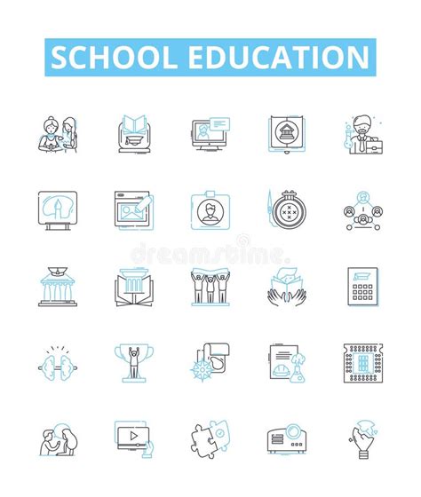 School Education Vector Line Icons Set School Education Learning Knowledge Classroom