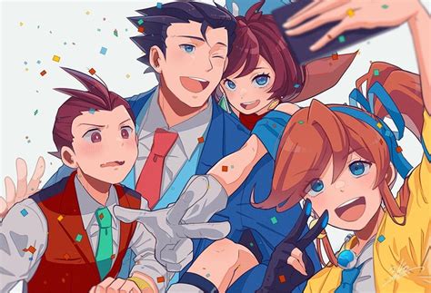Phoenix Wright Apollo Justice Trucy Wright And Athena Cykes Ace Attorney And 1 More Drawn