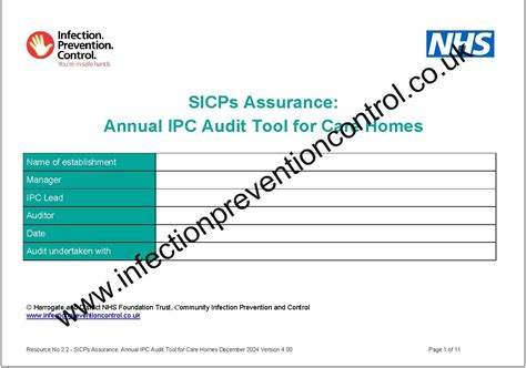 Sicps Assurance Annual Ipc Audit Tool For Care Homes Infection Prevention Control