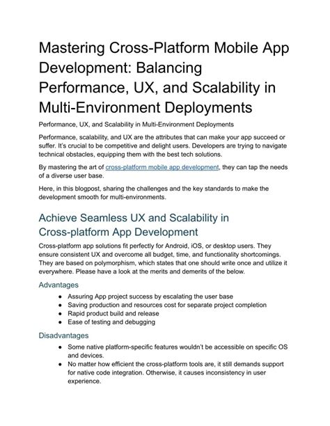 Ppt Guide To Cross Platform Mobile App Development And Integration Services Powerpoint