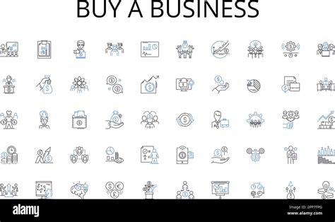 Buy A Business Line Icons Collection Efficiency Automation