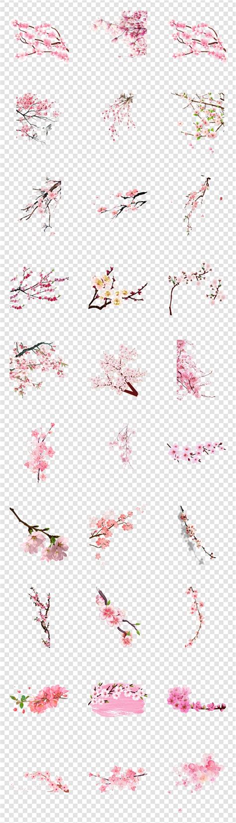 唯美桃花樱花树枝 花瓣网
