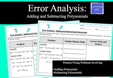 Error Analysis Adding And Subtracting Polynomials Adding And Subtracting Polynomials Error