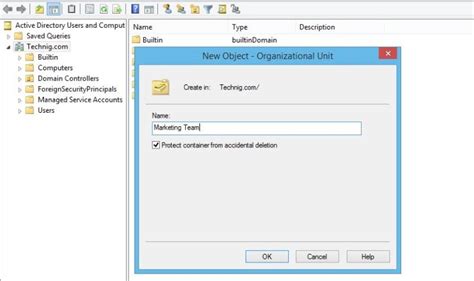 how to create object in active directory technig