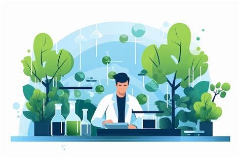 Premium Photo Vector Flat Design Biotechnology Concept Illustrated