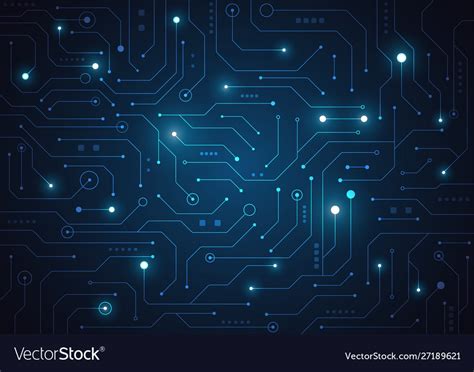 High Tech Technology Geometric And Connection Vector Image
