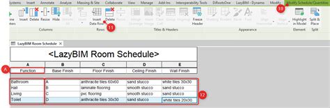 How To Create Revit Schedules Basic Guide Lazybim