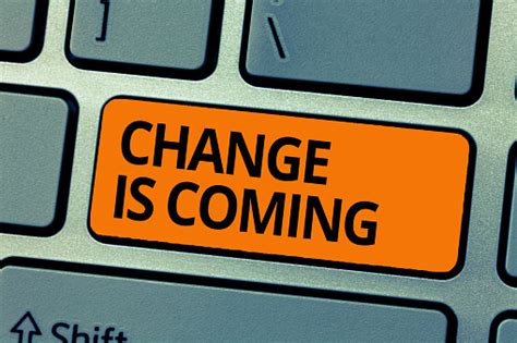 단어 쓰기 텍스트 변화가 오고 있다 사람이 다른 미래의 그가 말하는 대 한 비즈니스 개념 변경에 대한 스톡 사진 및 기타 이미지