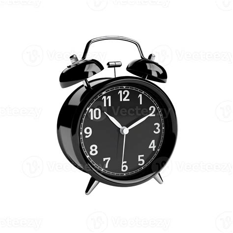 Black Alarm Clock On A Transparent Background PNG
