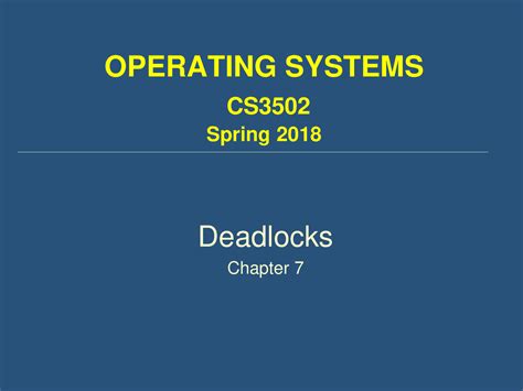 Operating Systems Deadlock Docsity