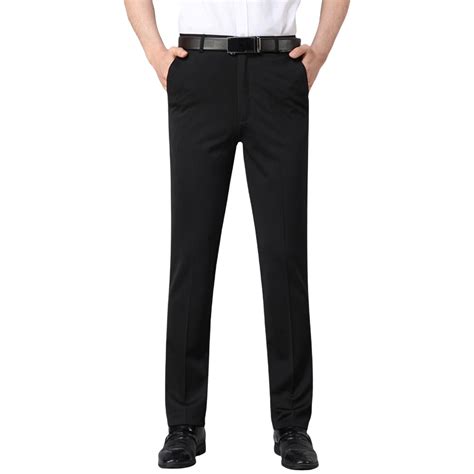 Stamzod Mens Business Casual Pants Fashion Solid Color Flat Front