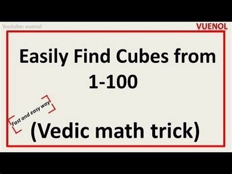 Easily Find Cube From To Mentally Fast Trick Vedic Maths Math Methods Math Math Tricks