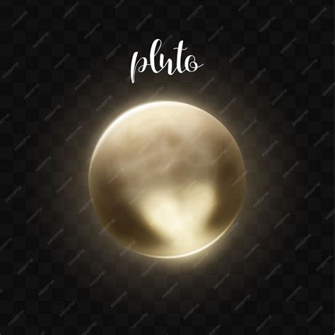 Premium Vector Realistic Glowing Dwarf Planet Pluto Isolated Vector Illustration