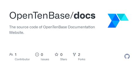 GitHub OpenTenBase Docs The Source Code Of OpenTenBase Documentation Website