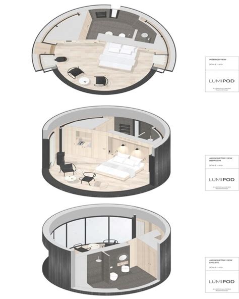 17m2 Round Prefab Small Module Living Area Tiny House Universe