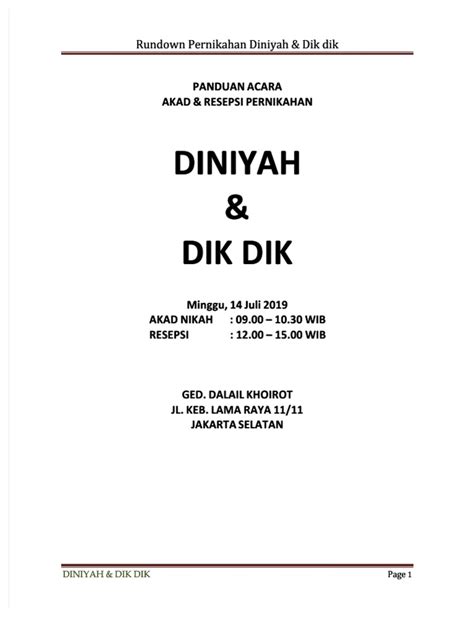Pdf Rundown Acara Pernikahan Compress Pdf