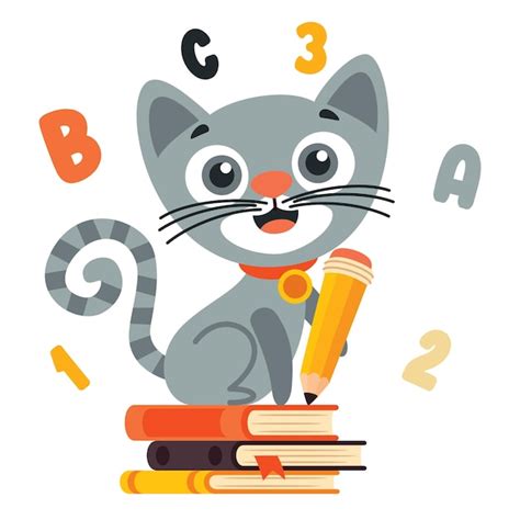 Katze Schule Vektoren Und Illustrationen Zum Kostenlosen Download