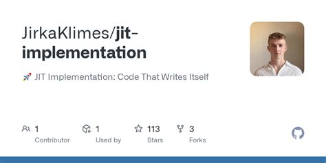 Github Jirkaklimesjit Implementation 🚀 Jit Implementation Code That Writes Itself