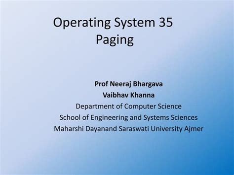 kalpana devi operating system paging pptx