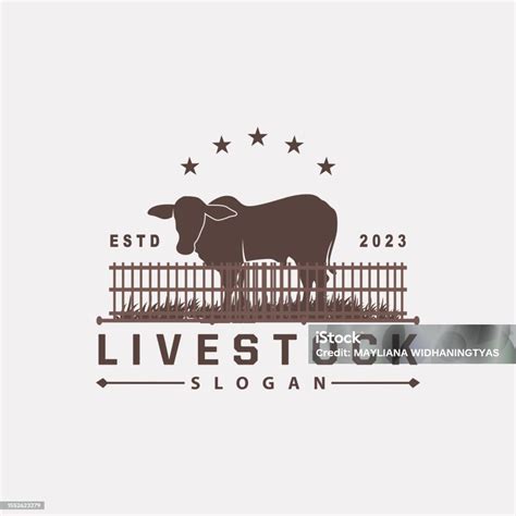 가축 기호 프램 정원 디자인 암소 기호 벡터 배지 Longhorn Bull Cattle 빈티지 라벨 템플릿 목장에 대한 스톡
