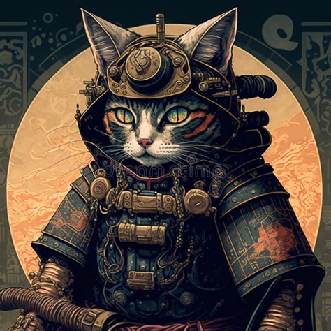 Ai Generated Illustration Of A Whimsical Steampunk Cat Wearing Detailed