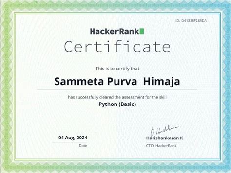 sammeta purva himaja on linkedin python hackerrank skilldevelopment