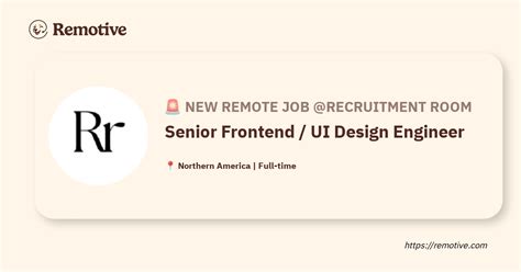 [hiring] senior frontend ui design engineer recruitment room
