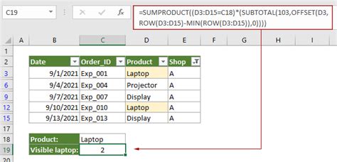 Count Visible Rows With Criteria In Excel
