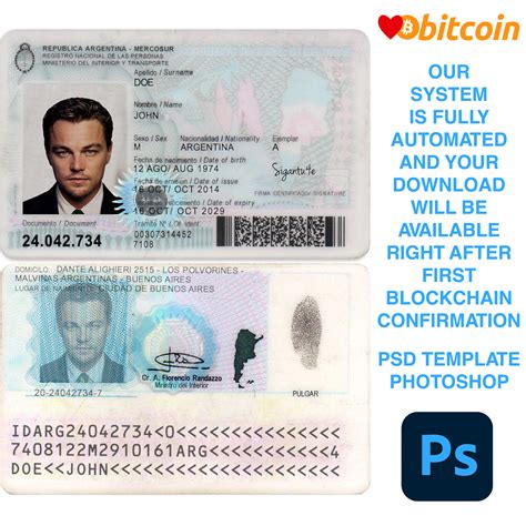 Argentina Id Card Template United Templates