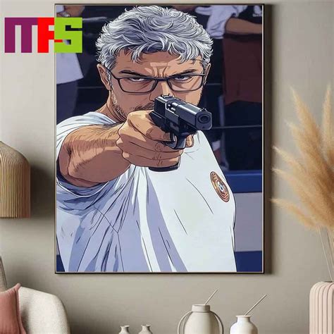 Yusuf Dikec Paris Olympics 2024 Shooting No Gear Solid Home Decor Poster Canvas Masteez