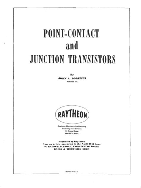 Point Contact And Junction Transistors Pdf