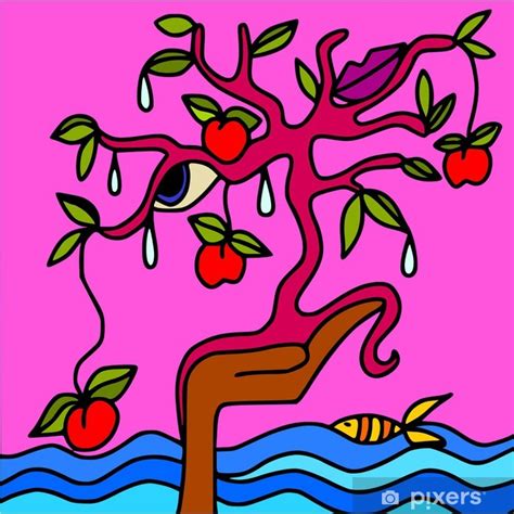 Poster Apfelbaum Pixers At