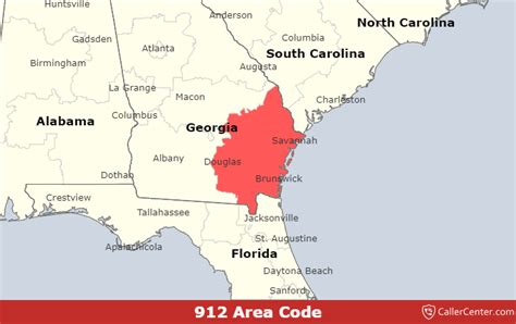 Area Code 912 Map Time Zone And Phone Lookup