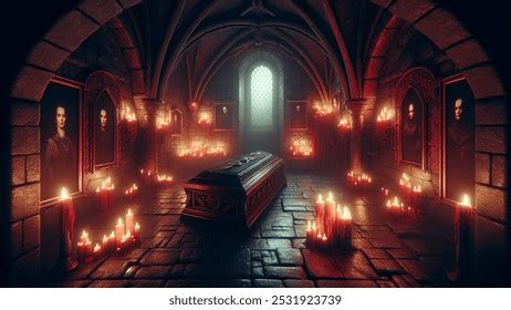 Romantic Gothic Vampire Lair Candles Vampire Ai Generated Image