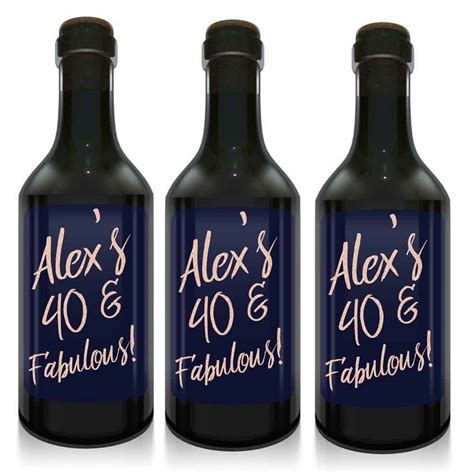 40 And Fabulous Birthday Cheers Personalized Mini Wine Bottle Labels Birthday Labels Mini Wine