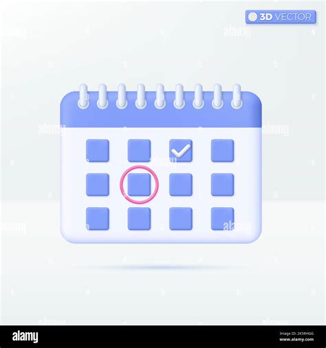 Calendar Appointment Icon Symbols Schedule Assignment Business Event Planning Concept 3d