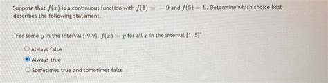 solved suppose that f x is a continuous function with