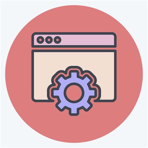 Icon Browser Settings Suitable For User Interface Symbol Color Mate Style Simple Design