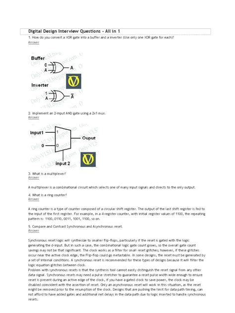 Digital Design Interview Questions Pdf Field Programmable Gate Array Logic Gate