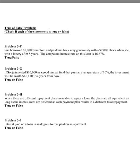 Solved True Of False Problems Check If Each Of The Chegg Com