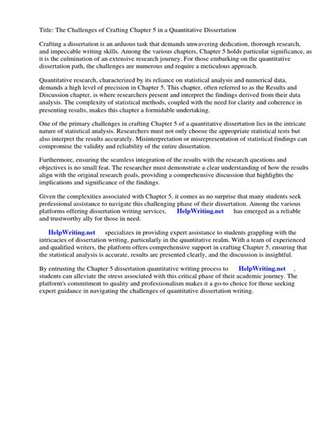 Chapter 5 Dissertation Quantitative Pdf Thesis Methodology