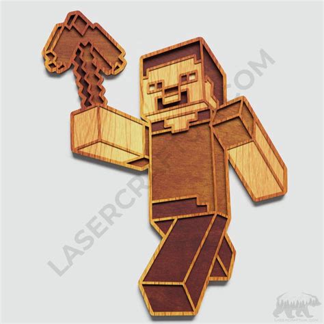 Minecraft Steve Layered Design For Cutting Lasercraftum