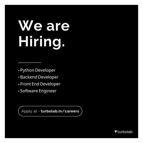 Turbolab Technologies On Linkedin Hiring Hiringnow Python