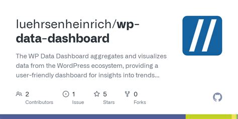 github luehrsenheinrich wp data dashboard the wp data dashboard