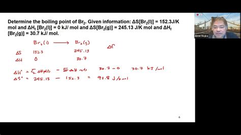 Free Energy Entropy And Enthalpy Problem 2 Youtube