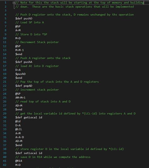 translate provided code into hack assembly language