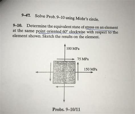 Solved Solve Prob Using Mohr S Circle Chegg Com