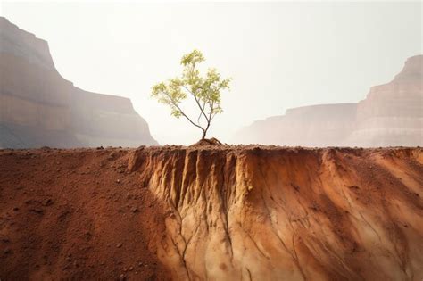 Premium Photo A Tree Growing Out Of A Cliff